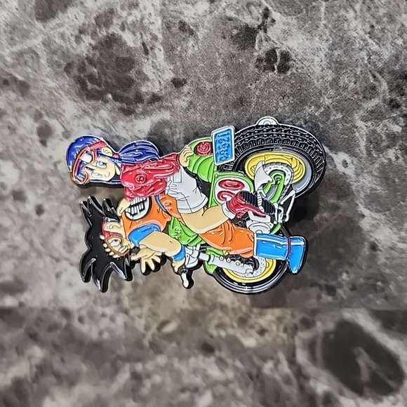 None | Other | Dragon Ball Z Goku And Girl On Motor Bike Enamel Pin ...
